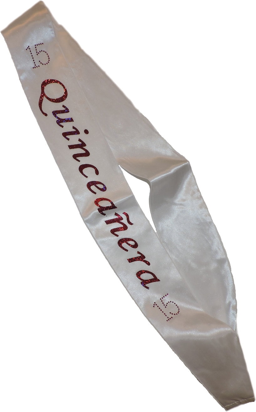 White Quinceanera Sash - Walmart.com