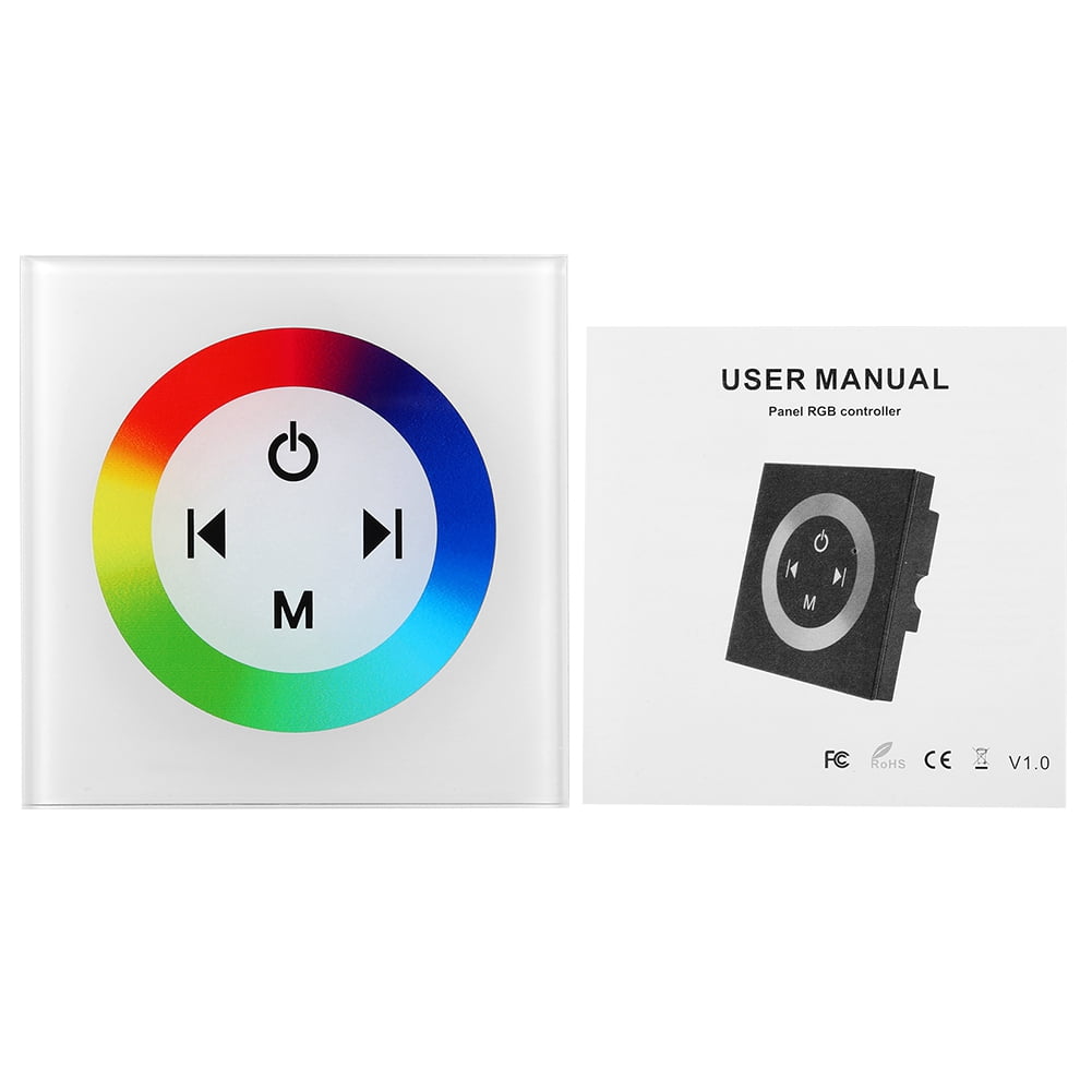 White RGB LED Touch Panel Dimmer with Colorful Control for LED Strips ...