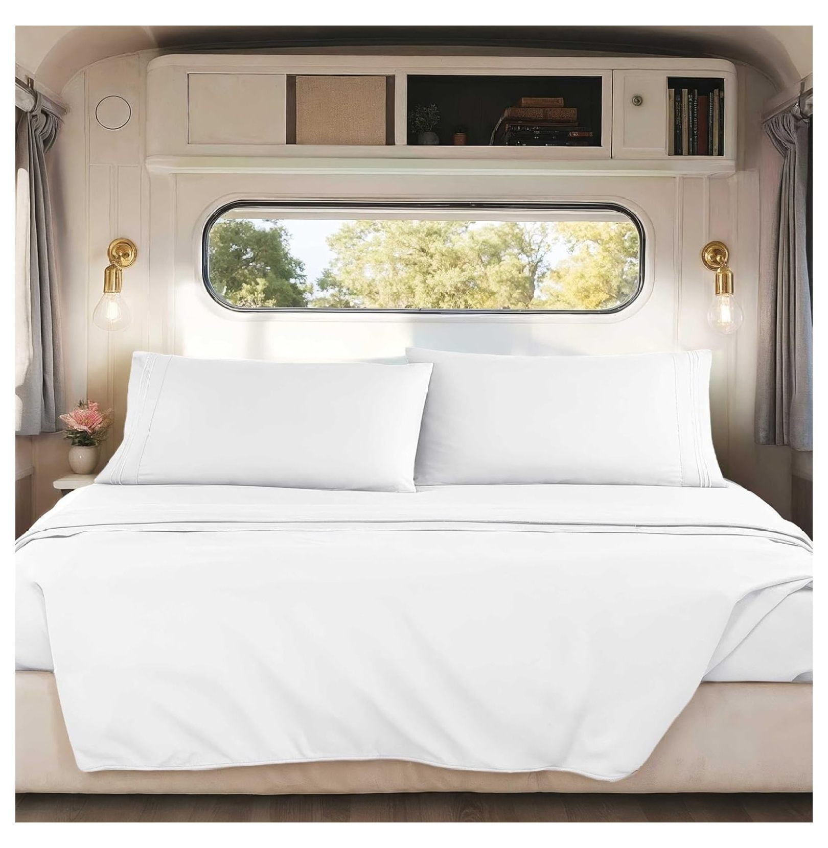 White RV Queen Sheets – Super Soft RV Short Queen Sheets for RV Camper ...