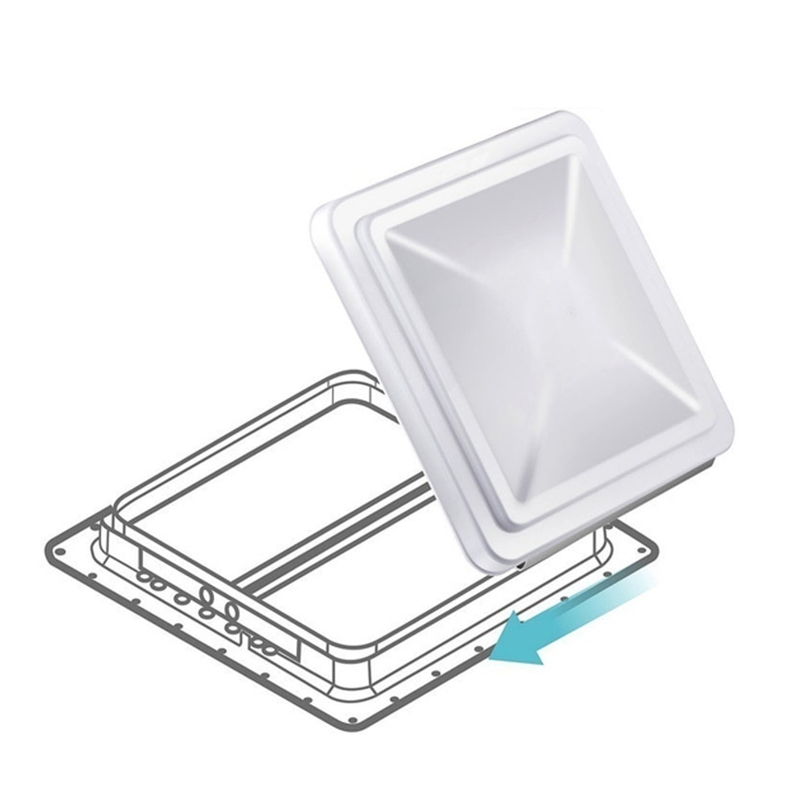 White RV Roof Vent Lid Cover For Caravan Motorhome Camper PP Plastic ...
