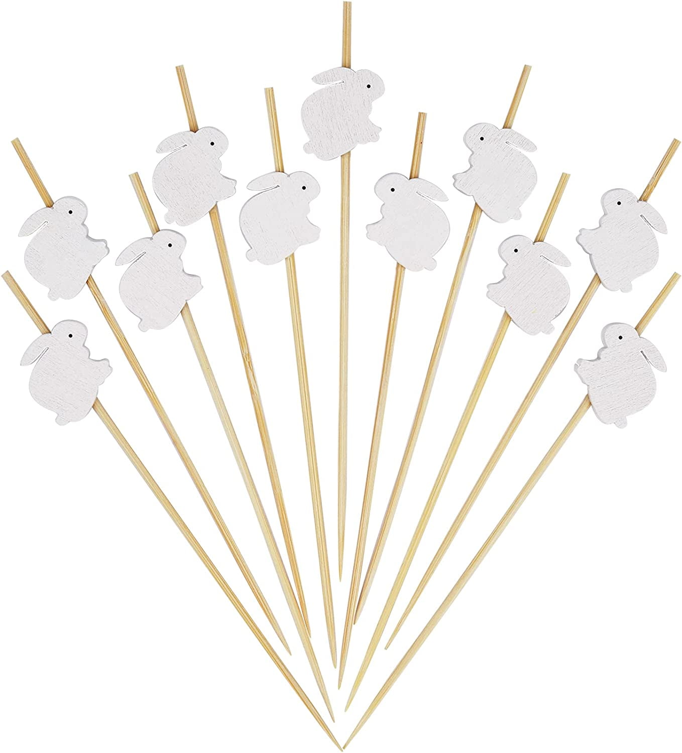 White Rabbit Cocktail Picks 4.7 Inch Long Bamboo Fancy Toothpicks for ...