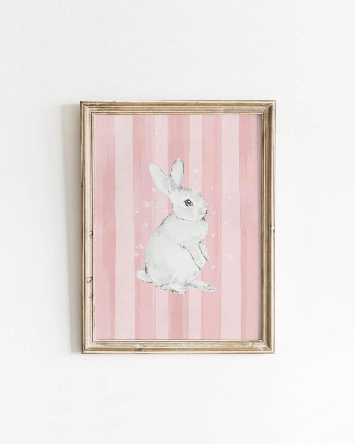 White Rabbit Pink Coquette Feminine Girly Nursery Decor Preppy ...