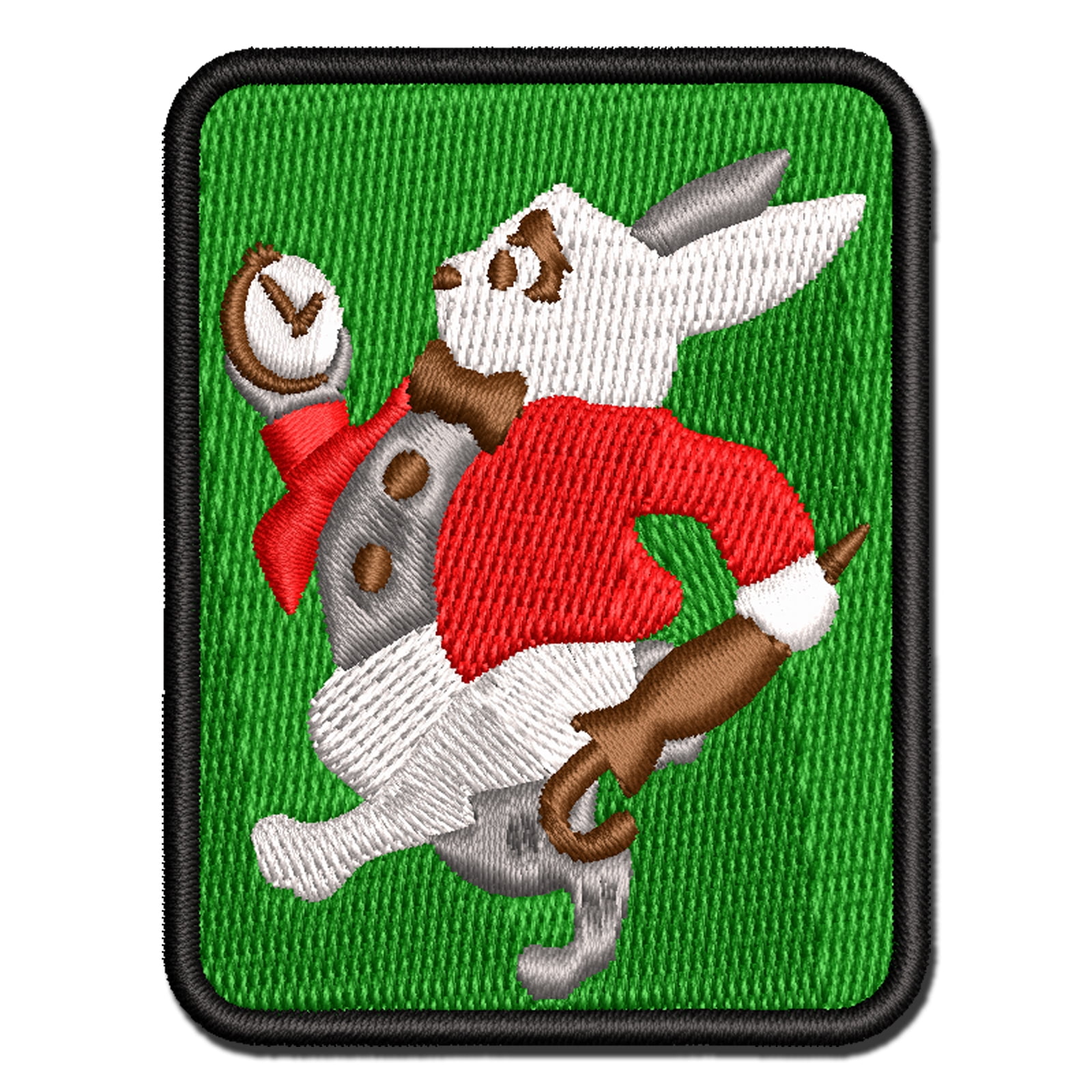 White Rabbit Pocket Watch Wonderland Applique Multi-Color Embroidered ...