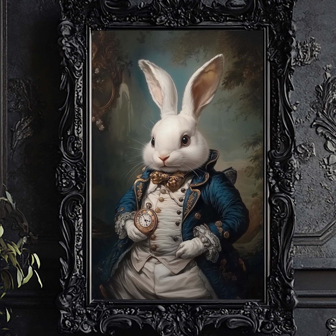 White Rabbit Victorian Portrait Art Print, Alice In Wonderland, Home ...