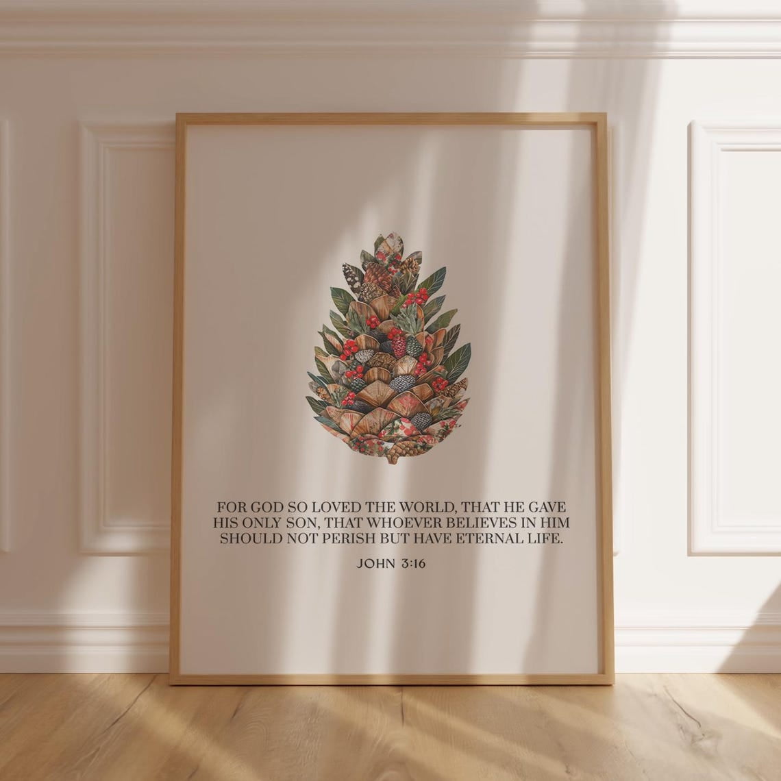 Scripture Wall Art John 3:16 Vintage Christian Holiday Decor Christian ...