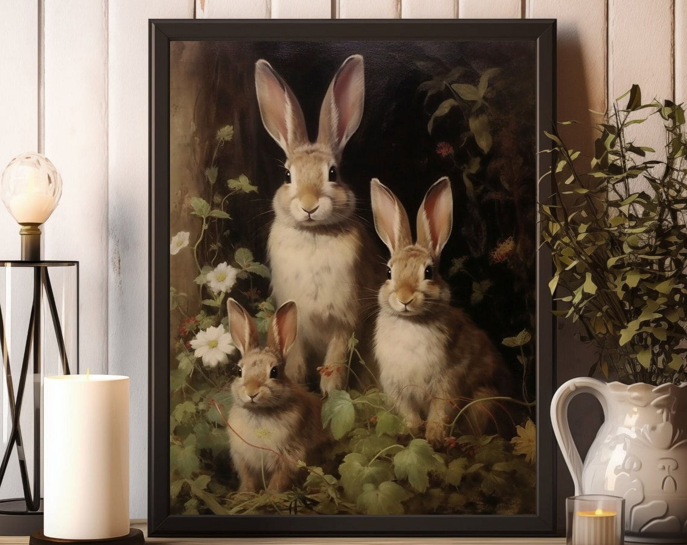 White Rabbits Family, Dark Academia, Dark Cottagecore Decor, Wild Hare ...