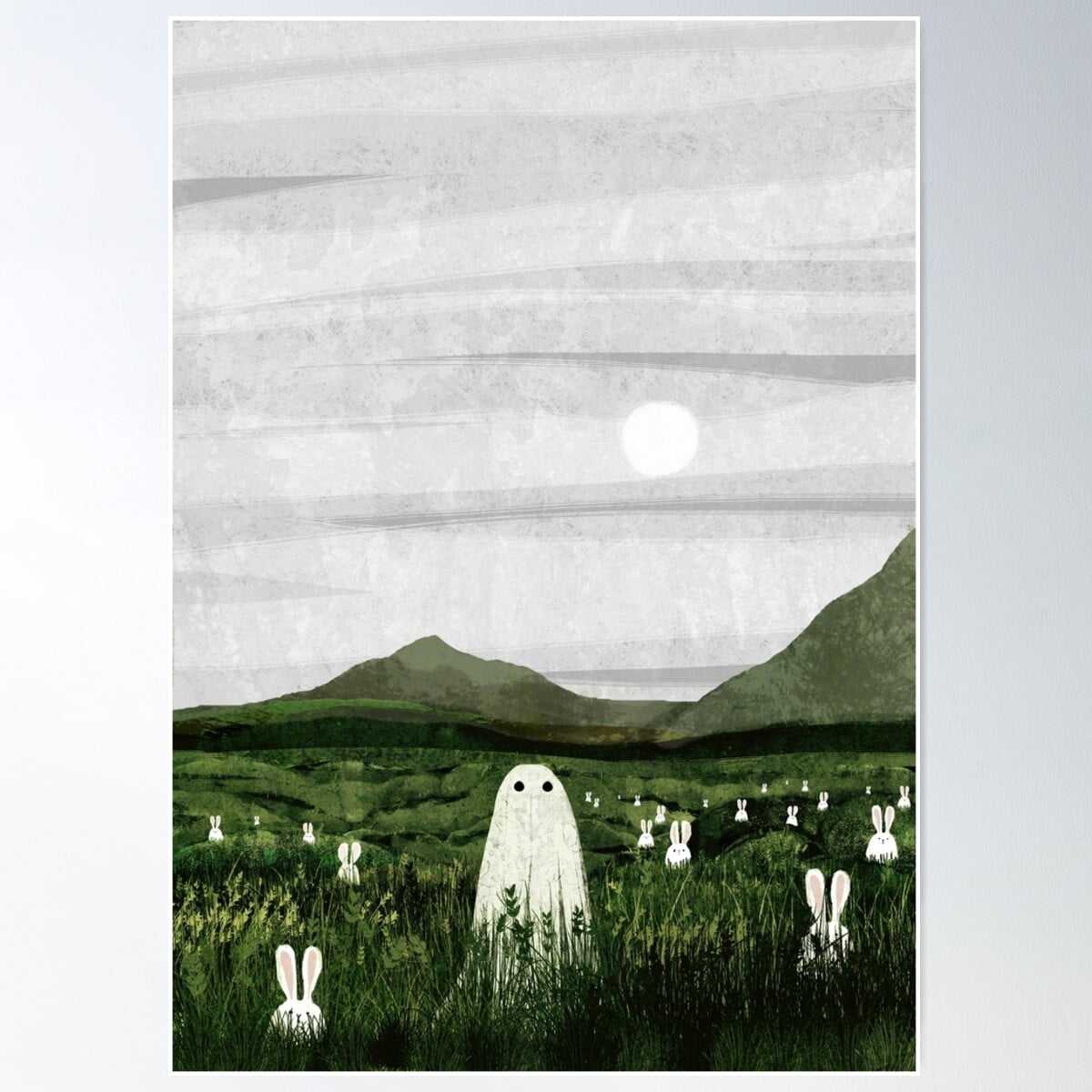 White Rabbits Poster Wall Art, Modern Wall Decor For Living Room ...