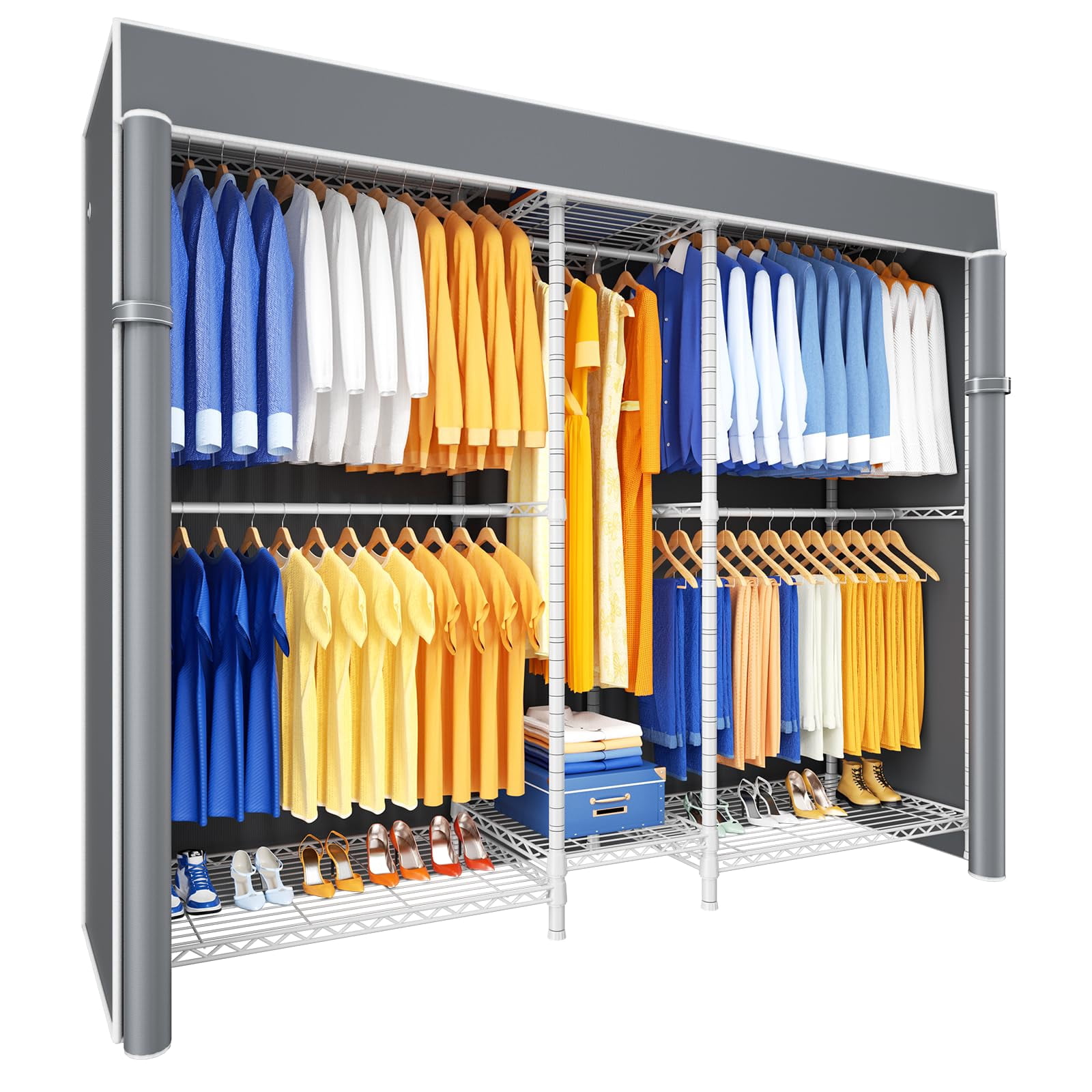 White Rack With Grey Cover E12C Pro Heavy Duty Freestanding Adjustable ...