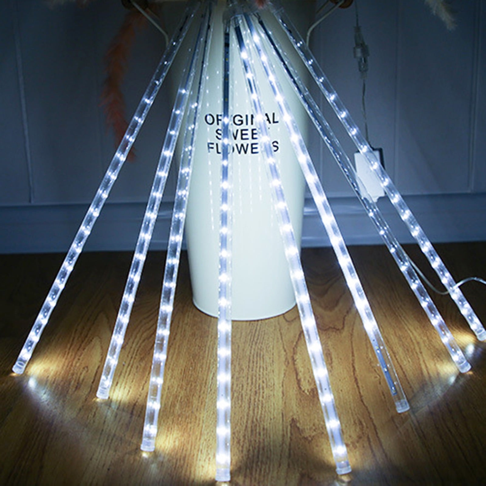 White Rain Drop Lights, 10 Tubes 30 Centimeter 144LEDs Meteor Shower ...