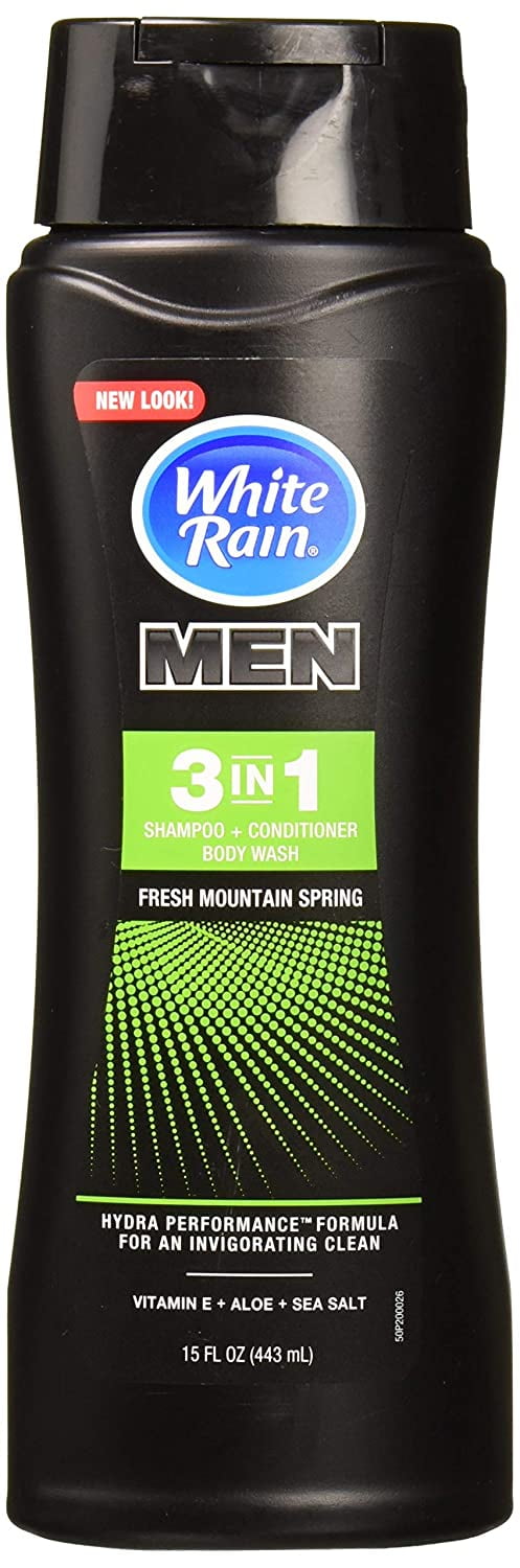 White Rain Men 3-in-1 Shampoo + Conditioner + Body Wash, Fresh Mountain ...
