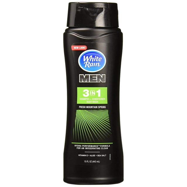 White Rain Men 3-in-1 Shampoo + Conditioner + Body Wash, Fresh Mountain ...
