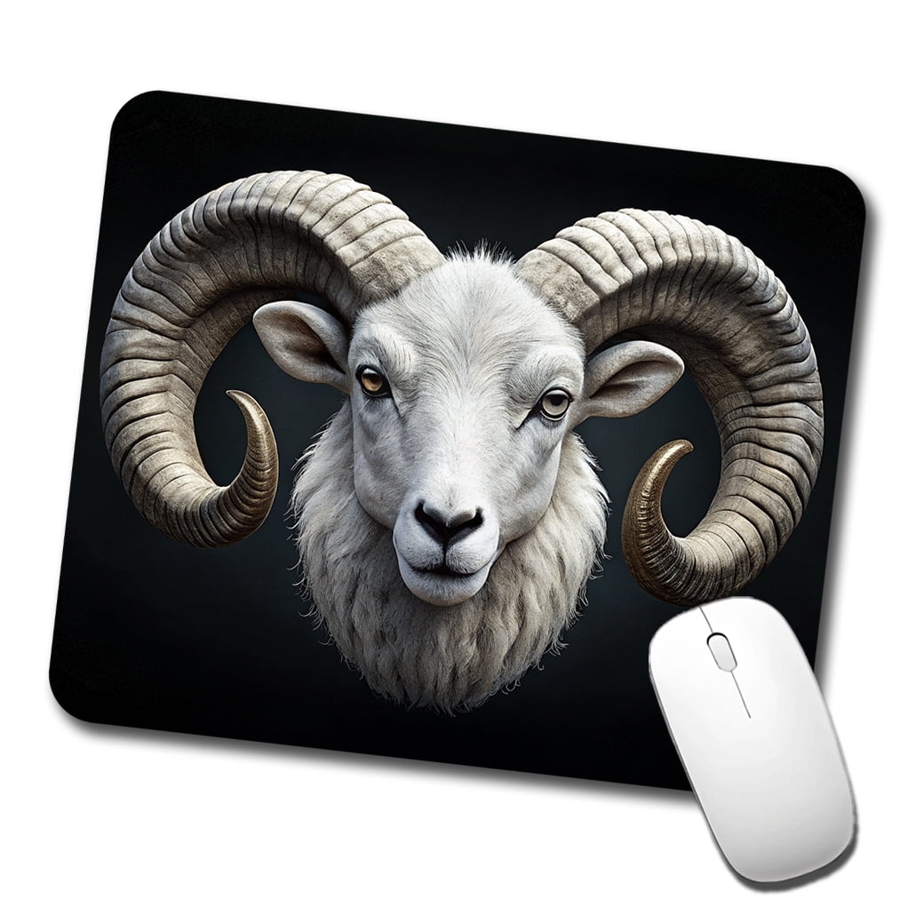 White Ram Head Mouse Pad Low Profile Gaming Mat - Walmart.com