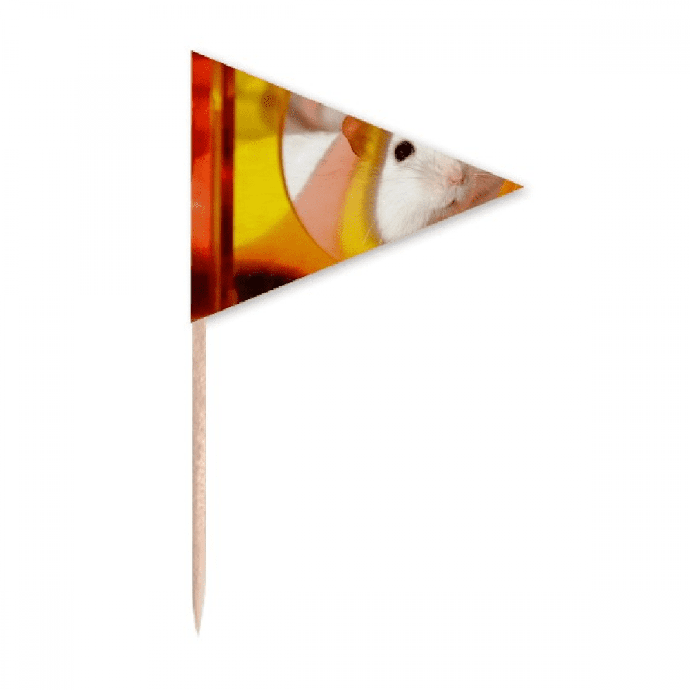 White Rat Animal Pet Game Toys Toothpick Triangle Cupcake Toppers Flag ...