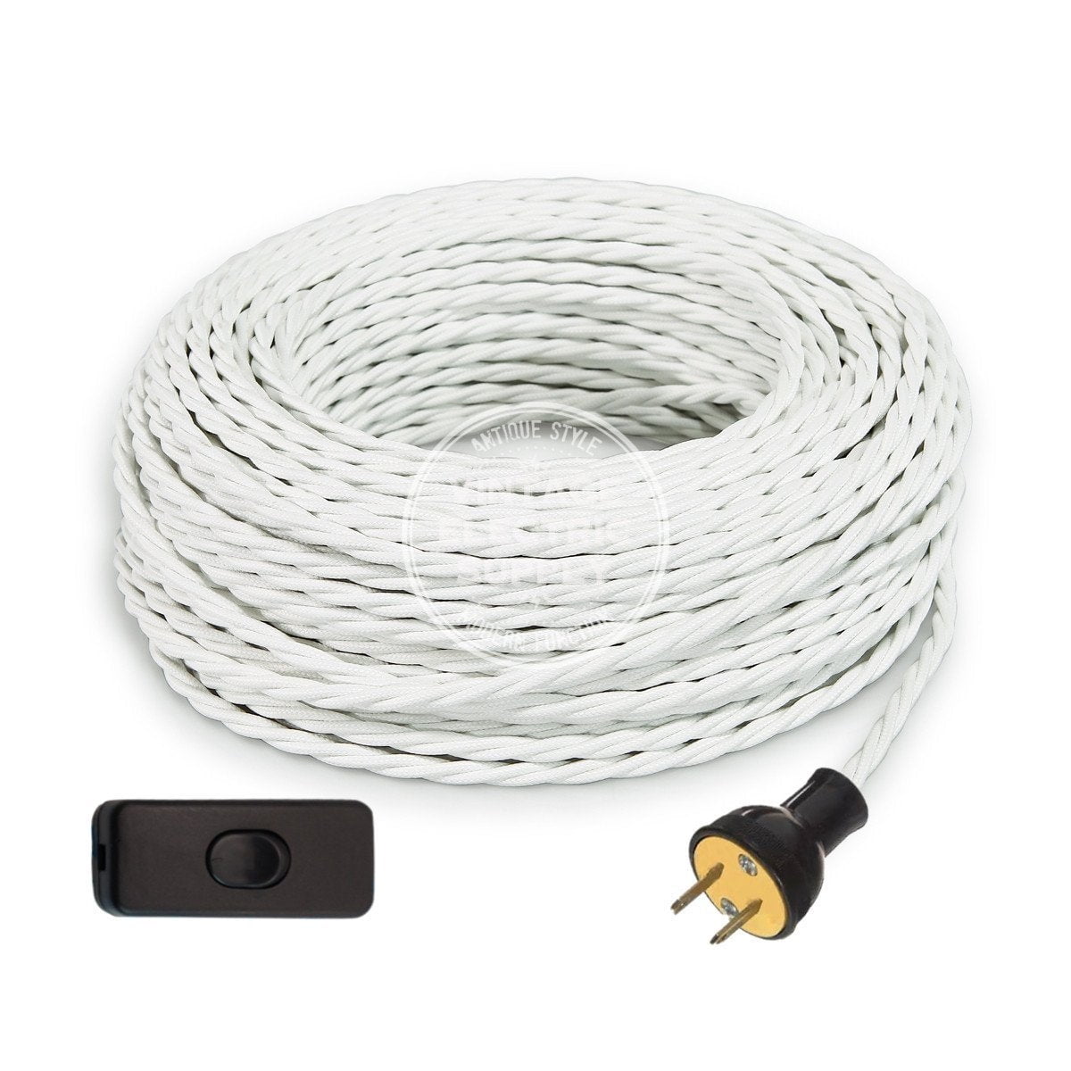 White Rayon Twisted Re-Wire Kit with Switch - Walmart.com