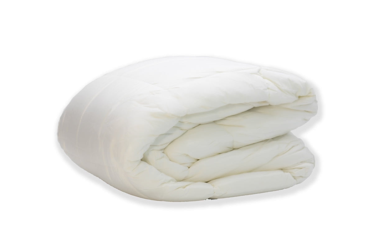 White Real Down Bed Comforter with Organic Cotton Covering (Queen Size ...