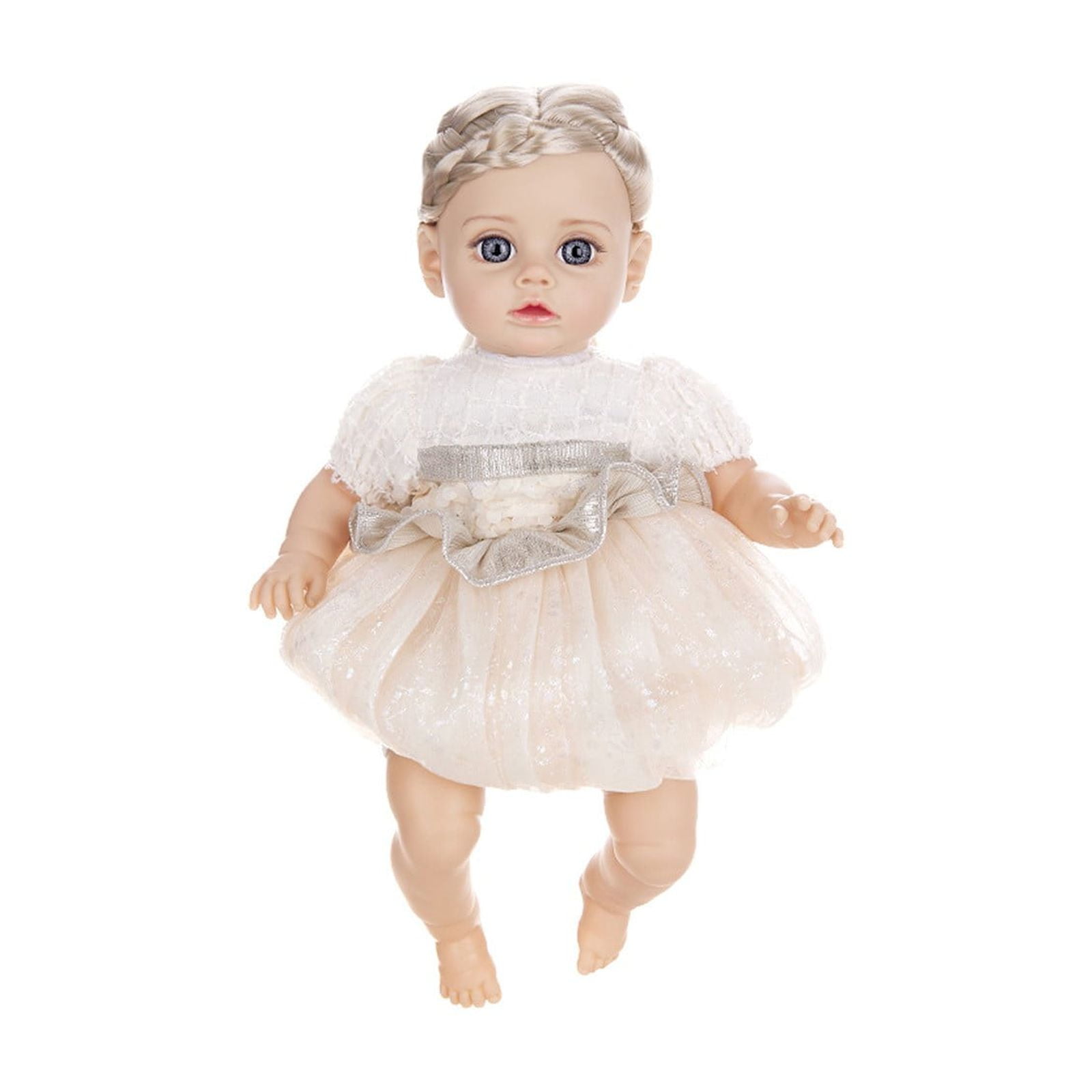 White Reborn Baby Doll 14 Inch Realistic Soft Elastomer Weighted Doll Lifelike Features Safe ...