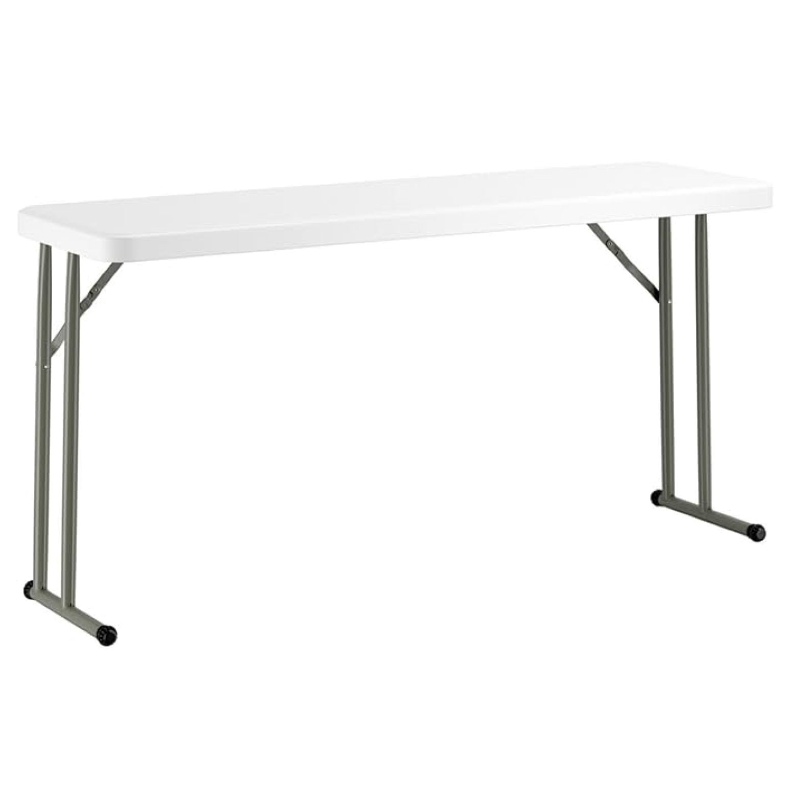 White Rectangle Adjustable Desk Seminar Folding Table Conference ...