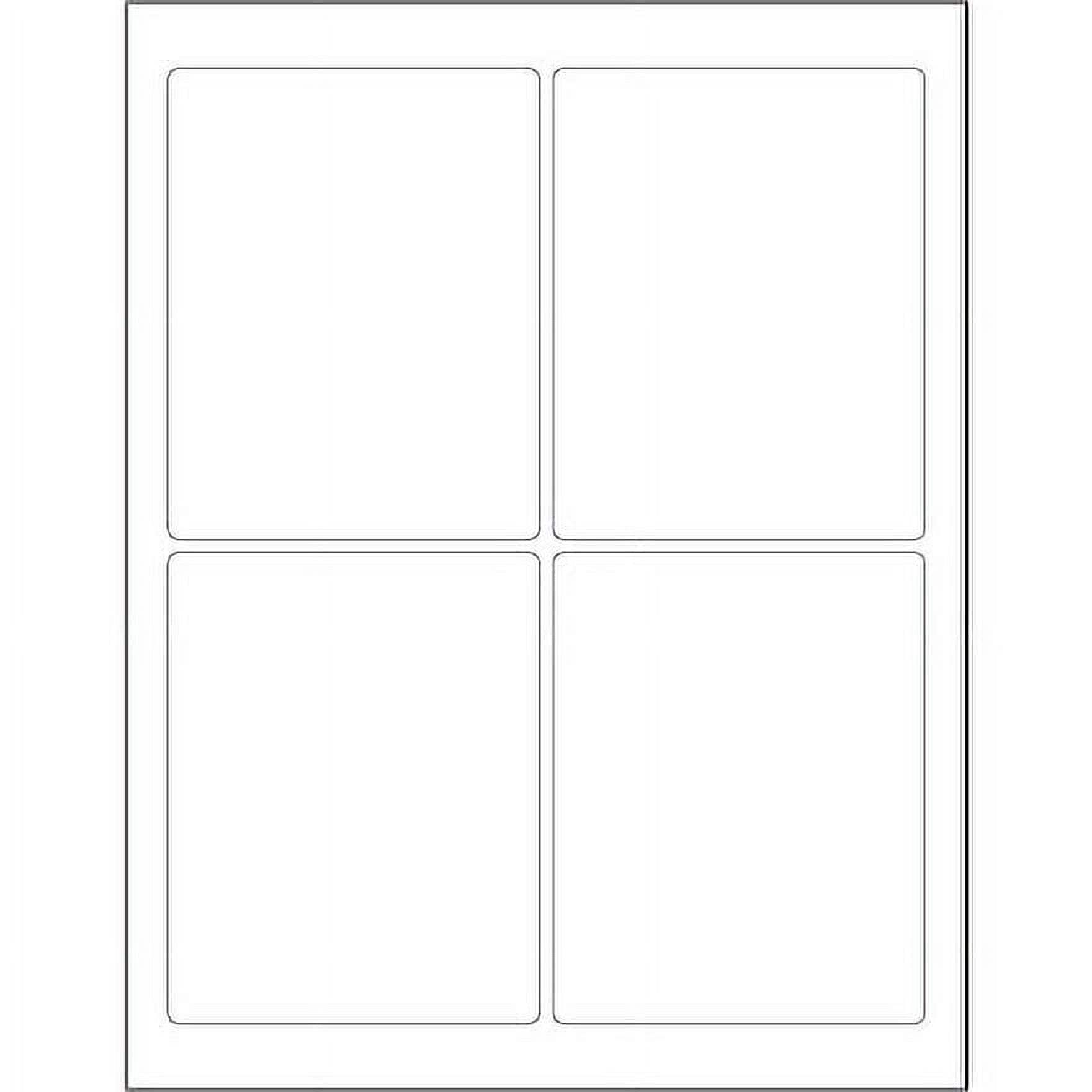 White Rectangle Labels: 400/Case - Laser Labels 3 3/4 x 4 3/4", 4/Sheet ...