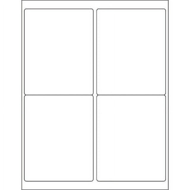 White Rectangle Labels: 400/Case - Laser Labels 4 x 5", 4/Sheet for ...