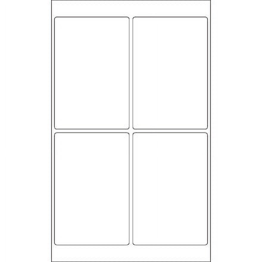 White Rectangle Labels: 400/Case - Laser Labels 4 x 6", 4/Sheet for ...