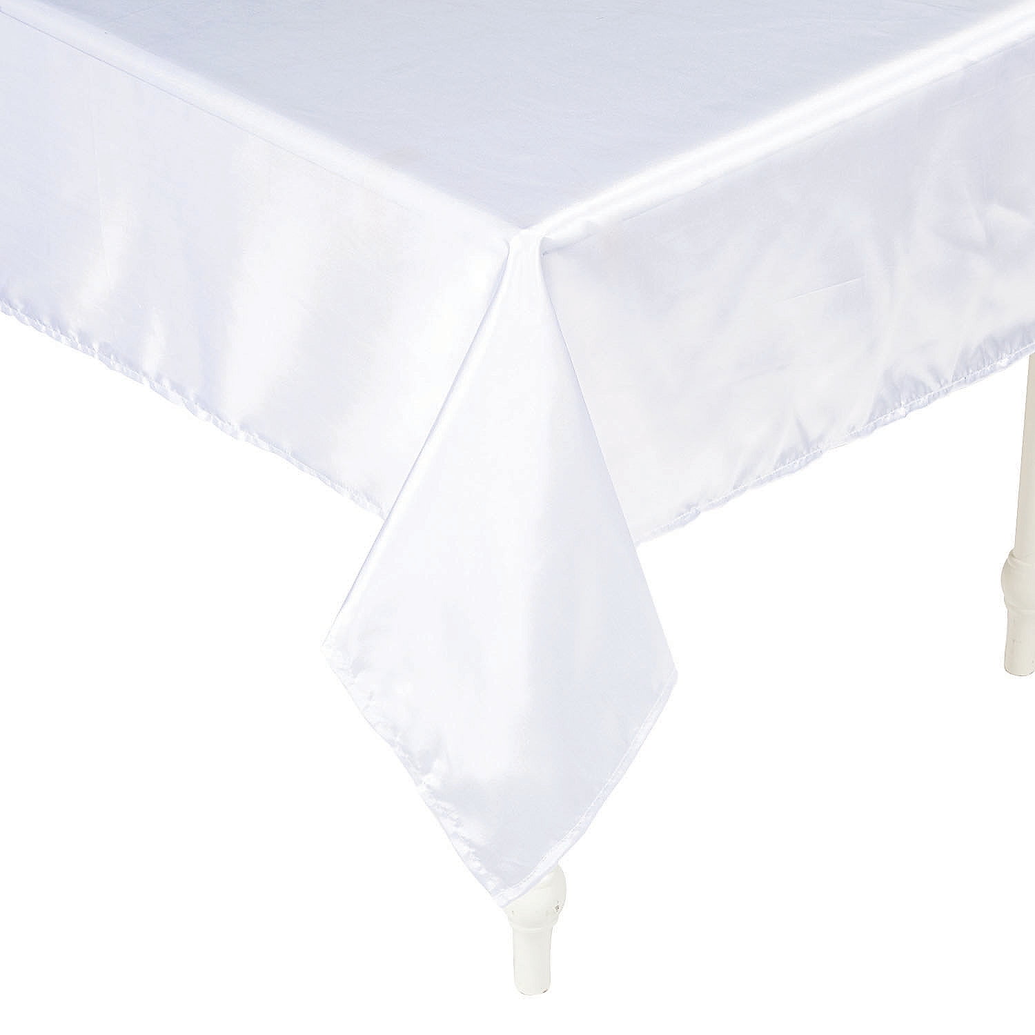 White Rectangle Polyester Tablecloth - Home Decor - 1 Piece - Walmart.com