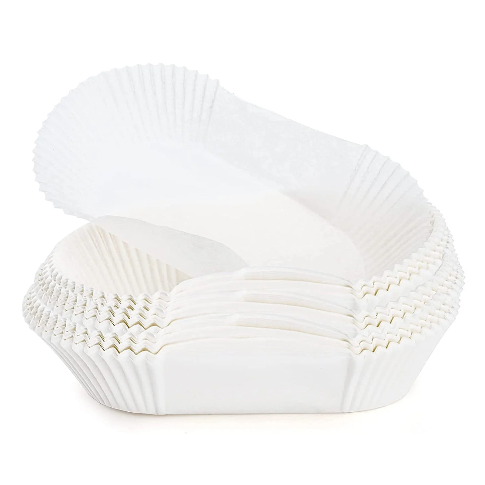 White Rectangular Baking Cups Non-Stick, Greaseproof Paper Liners for ...