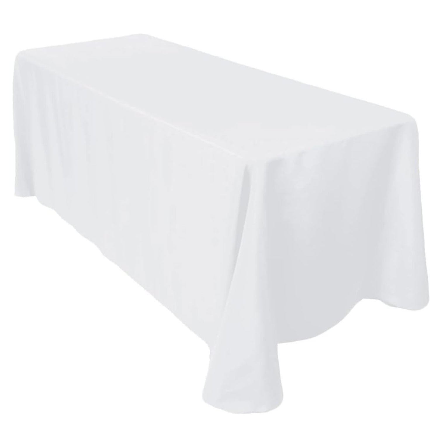 White Rectangular Tablecloth for 8 foot Table - 90x156 Rounded Corners ...