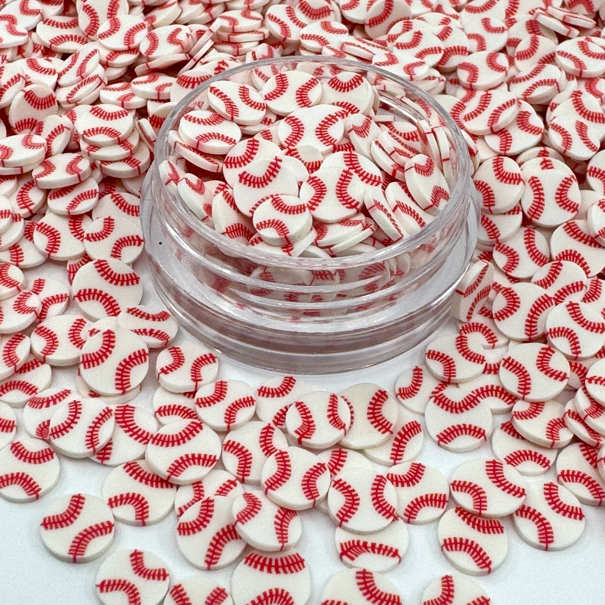 White and Red Baseball Clay Shape Glitter Confetti (1oz bags = 28g ...