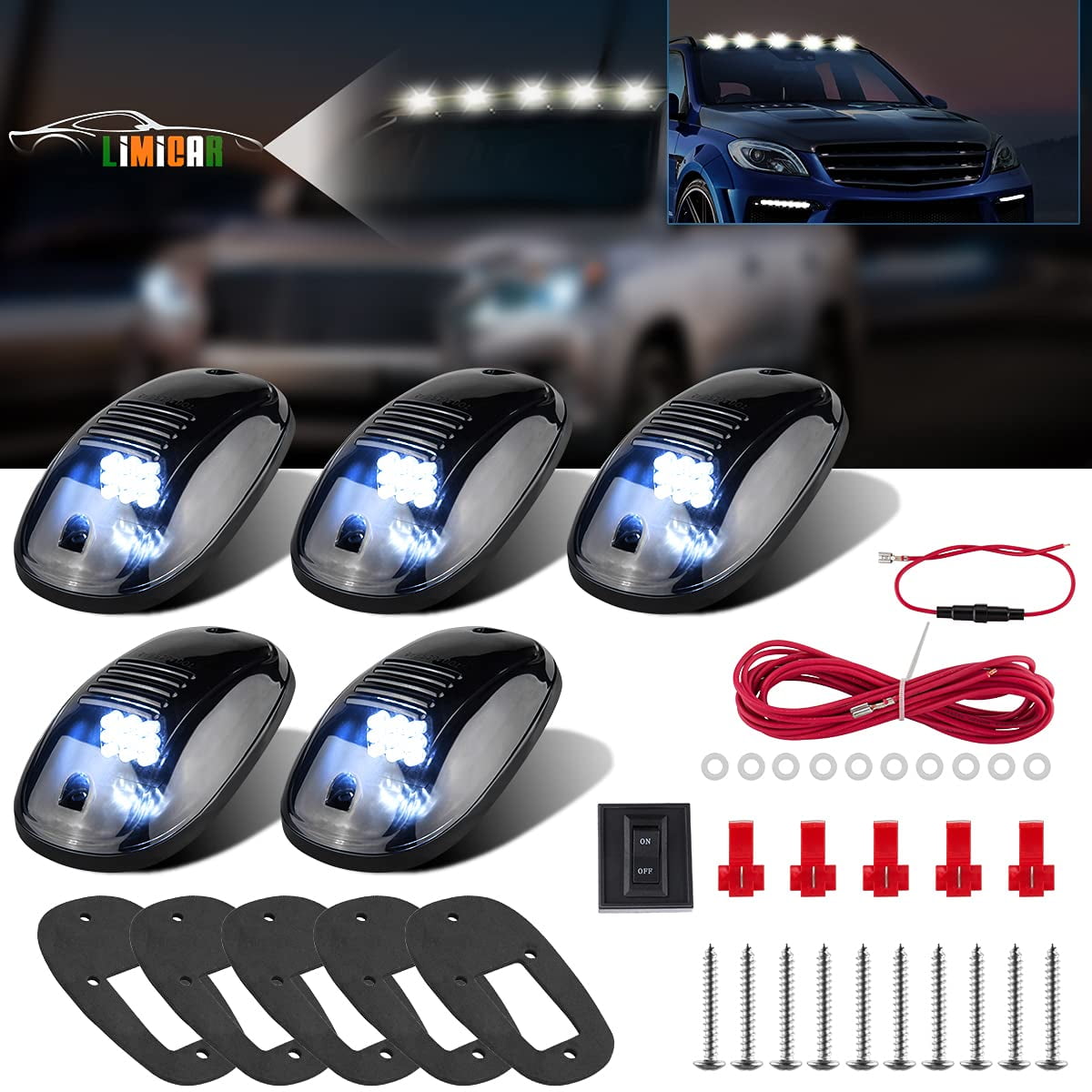 White Red Led Strobe RRF12 Lights for Trucks, Mode, 12-Led, Upgraded ...