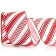 LoomJoyz White Red Striped Corded Ribbon 2.5 inch Glitter Decoration ...