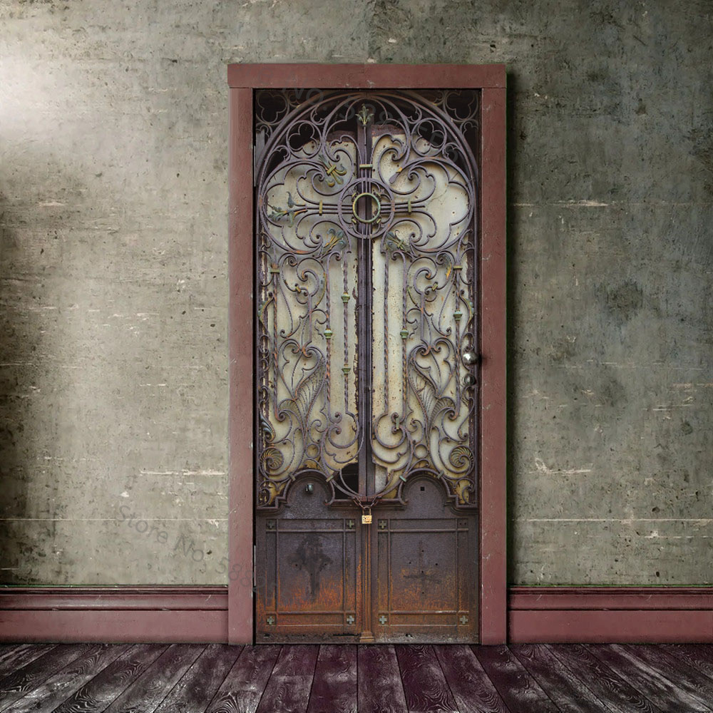 White Relief Door Sticker 3D Door Mural Peel and Stick Removable Self ...