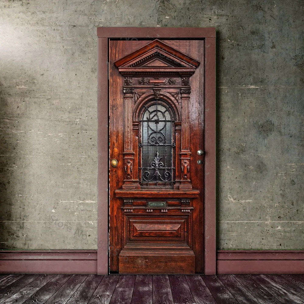 White Relief Door Sticker 3D Door Mural Peel and Stick Removable Self ...