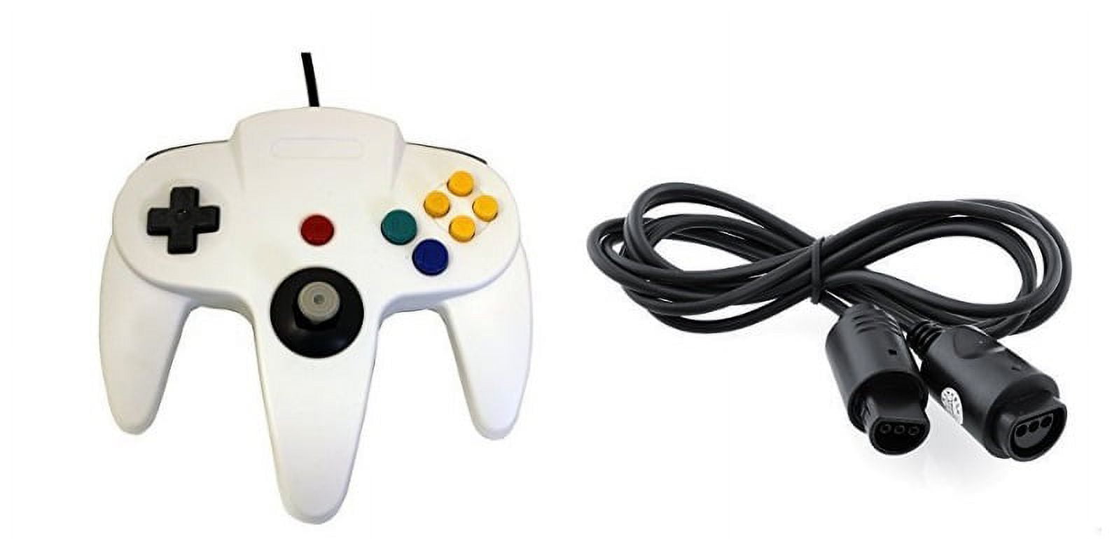 White Replacement Controller And Extension Cord For N64 By Mars Devices ...