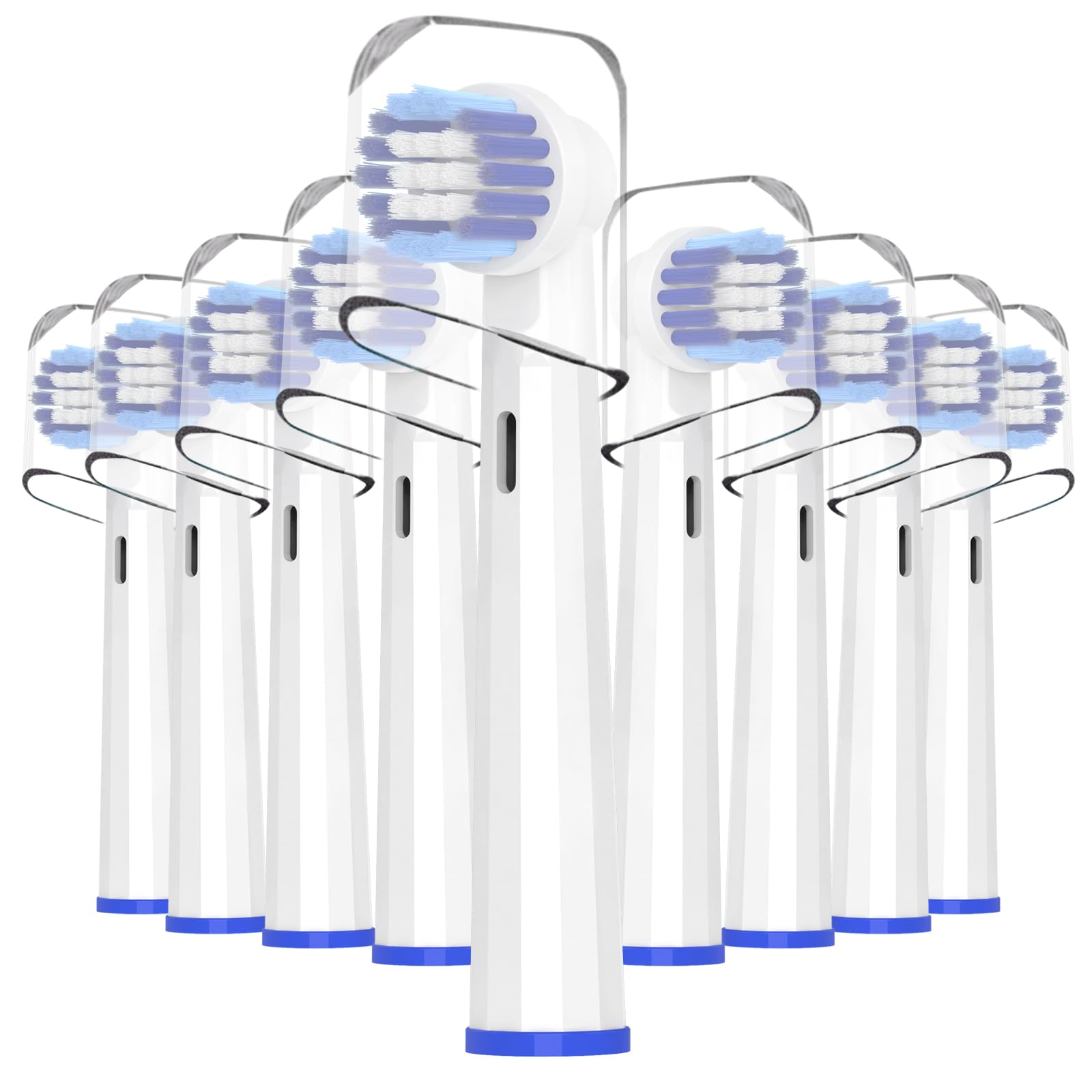 White Replacement Electric Toothbrush Heads (10 Pack) | Compatible with Bitvae R1 R2 & Oral-B ...