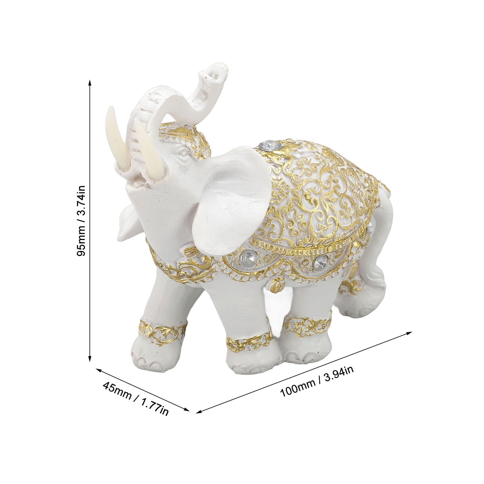 White Resin Elephant Statue, Charming Decorative Accent For Shelves ...