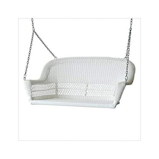 White Resin Wicker Porch Swing - Walmart.com