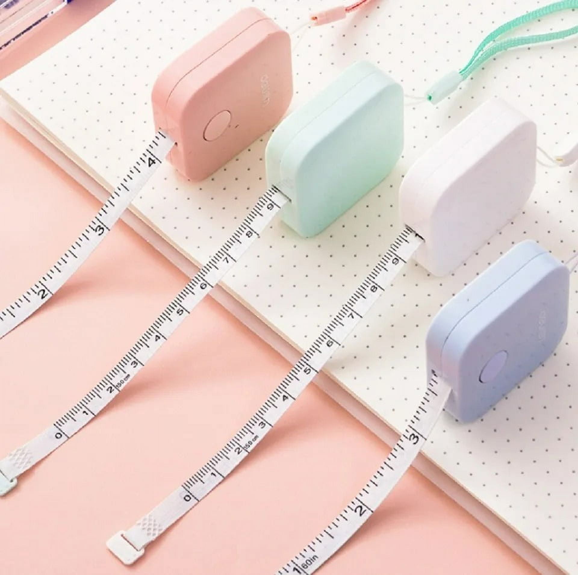 White Retractable 60" Cloth Tape Measure - 150cm Dual Sided SAE ...