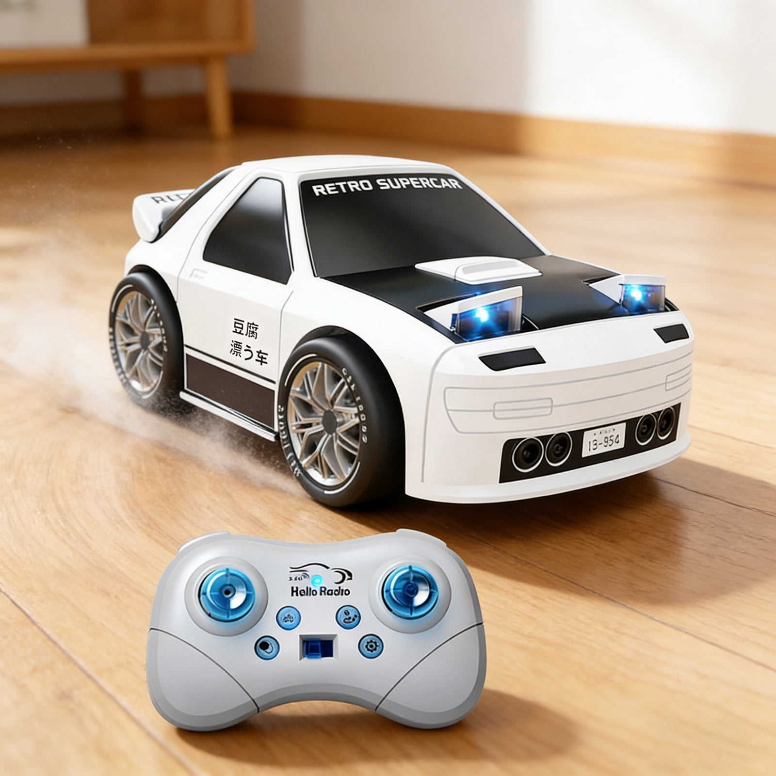 White Retrd Supercar Follow & Chase Rc Remote Control Car - With Auto ...