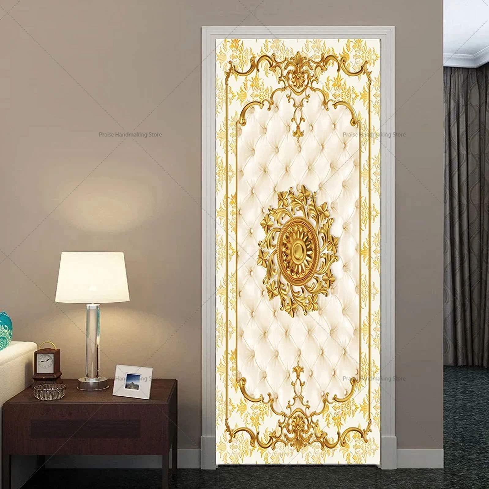 White Retro European Art Door Sticker Vinyl PVC Waterproof Self ...