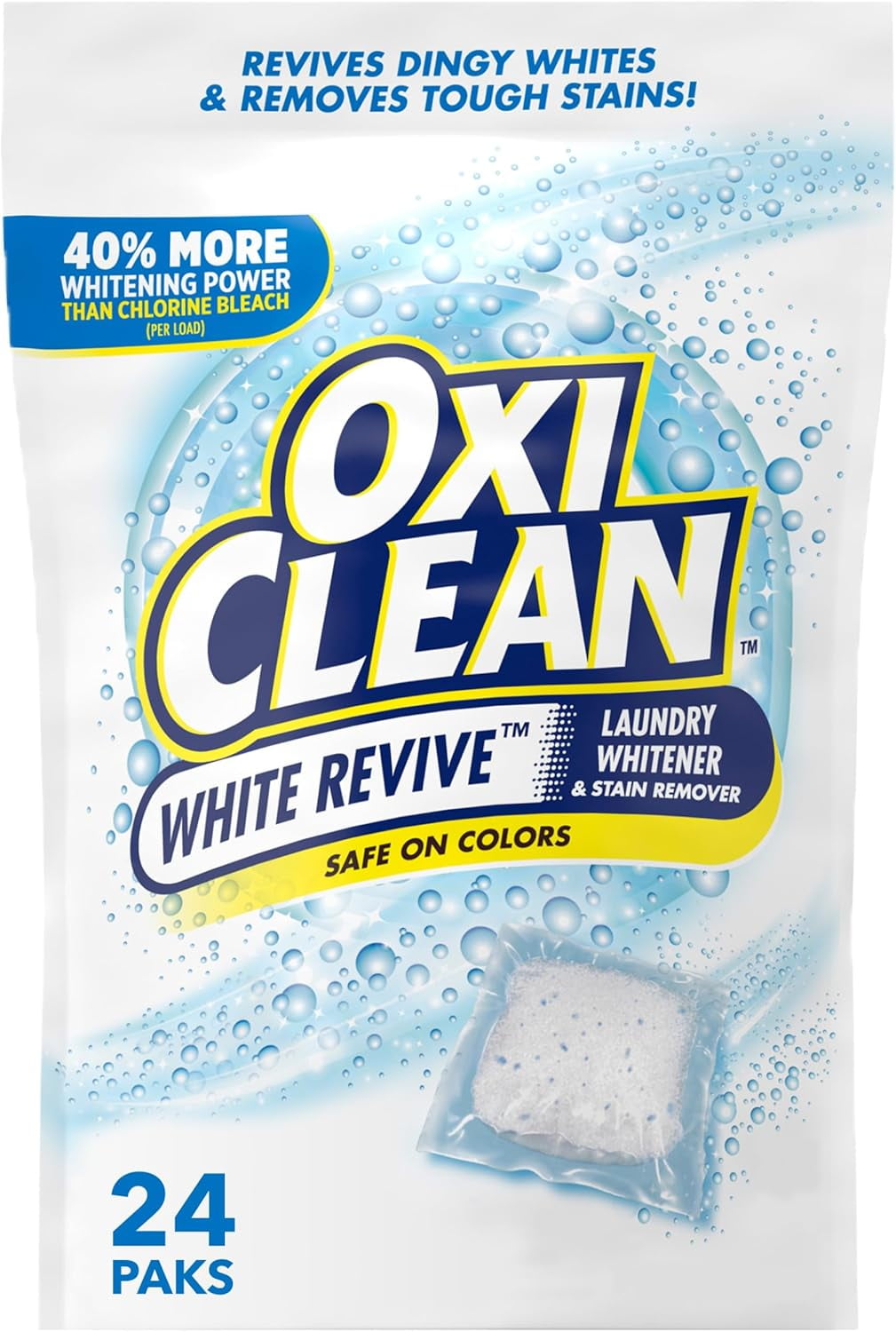 White Revive Laundry Whitener and Stain Remover Power Paks, 24 Count ...