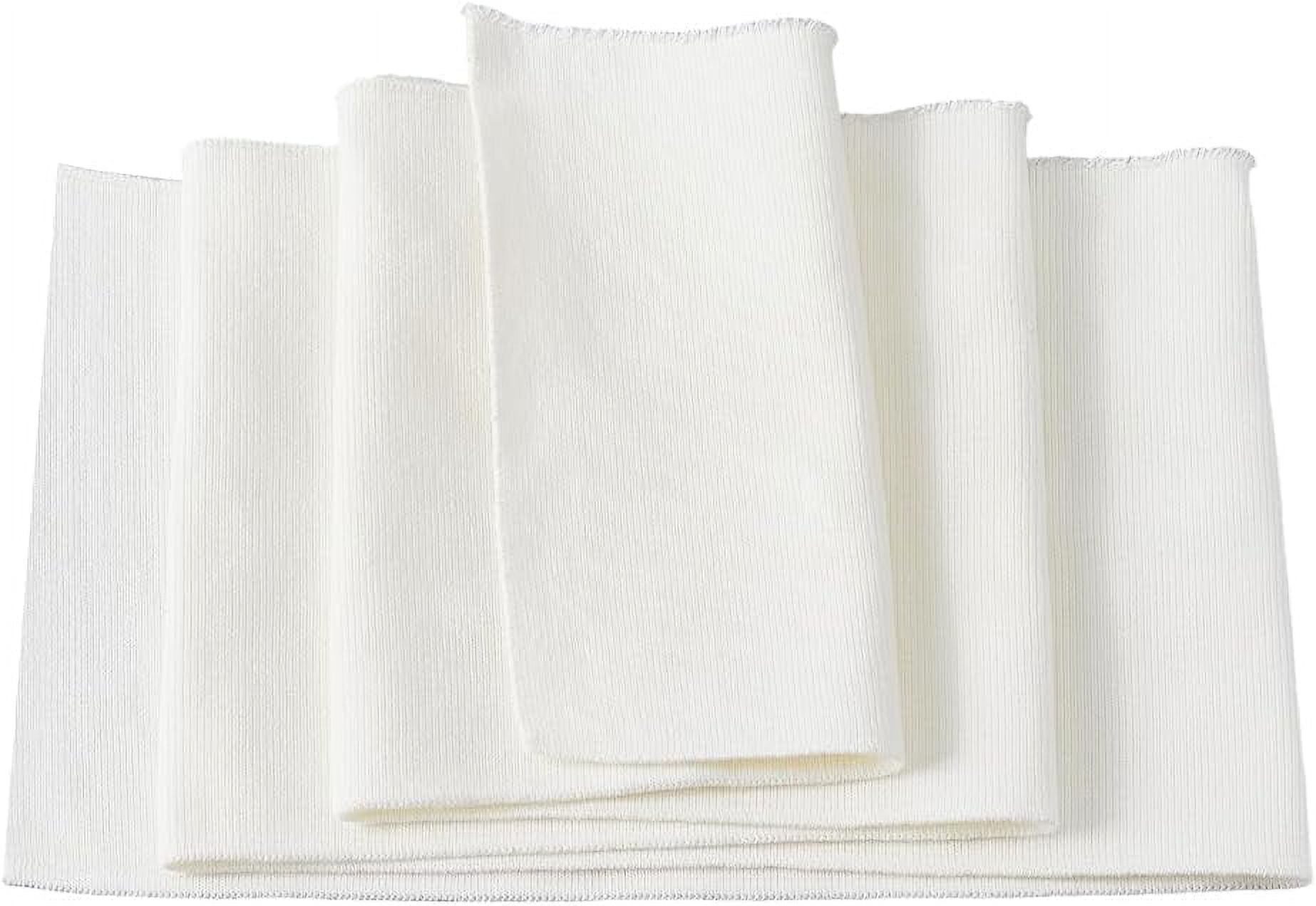 White Rib Fabric for Cuffs Cotton Stretch Knit Fabric Trim 37x6in ...