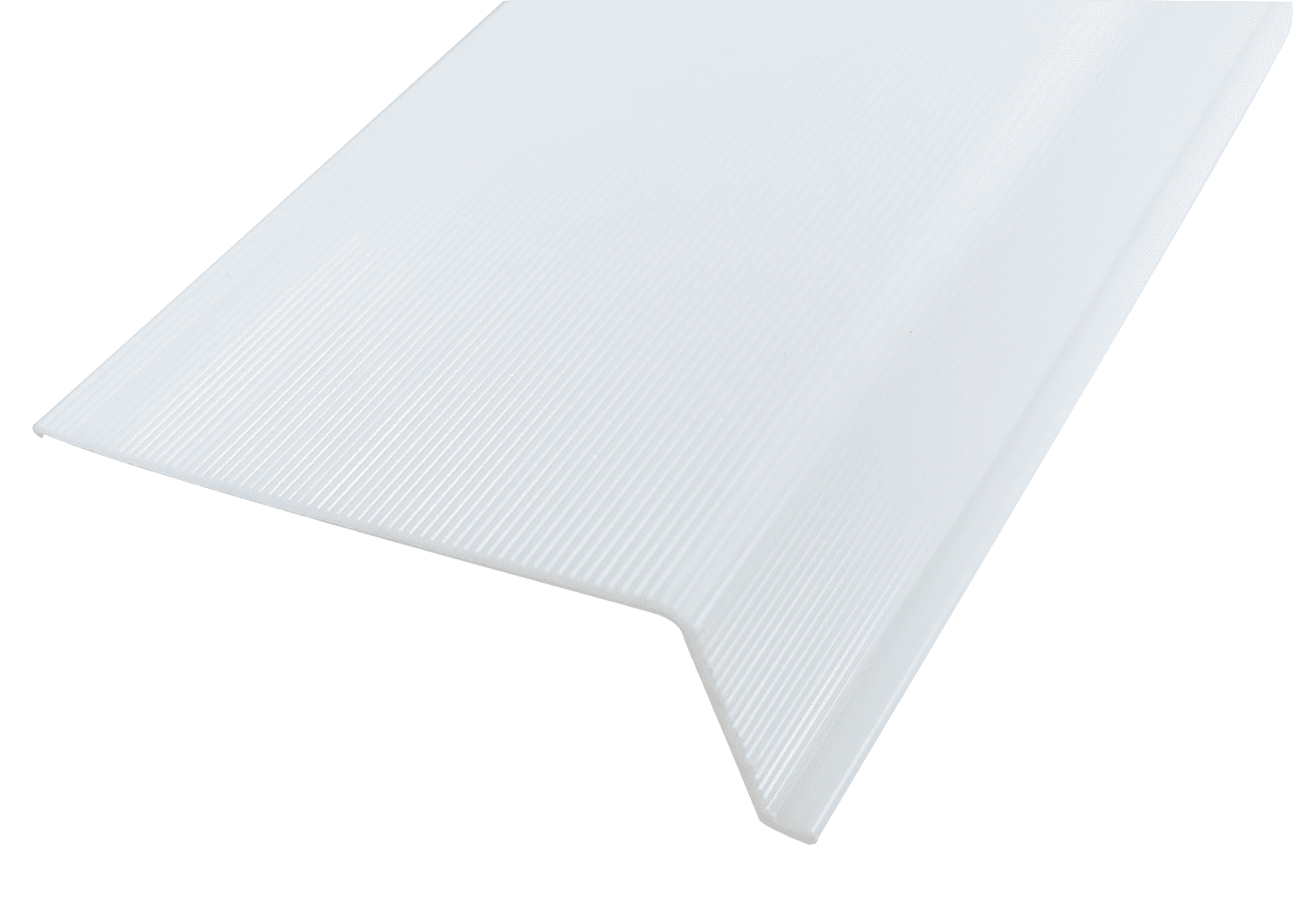 White Ribbed Under Cabinet Acrylic Replacement Lens L-Shape Width 2-3/4 ...