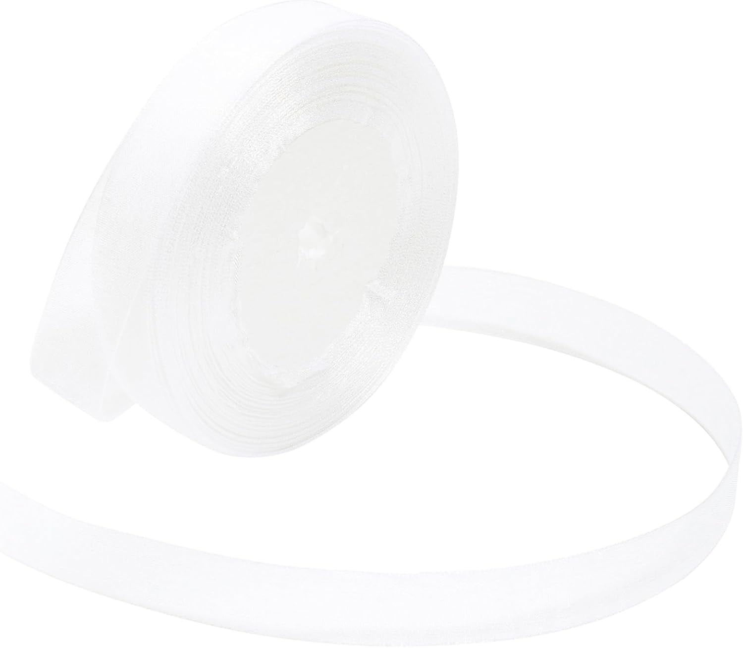 White Ribbon for Gift Wrapping 5/8 inch Sheer Organza Ribbon for Flower ...