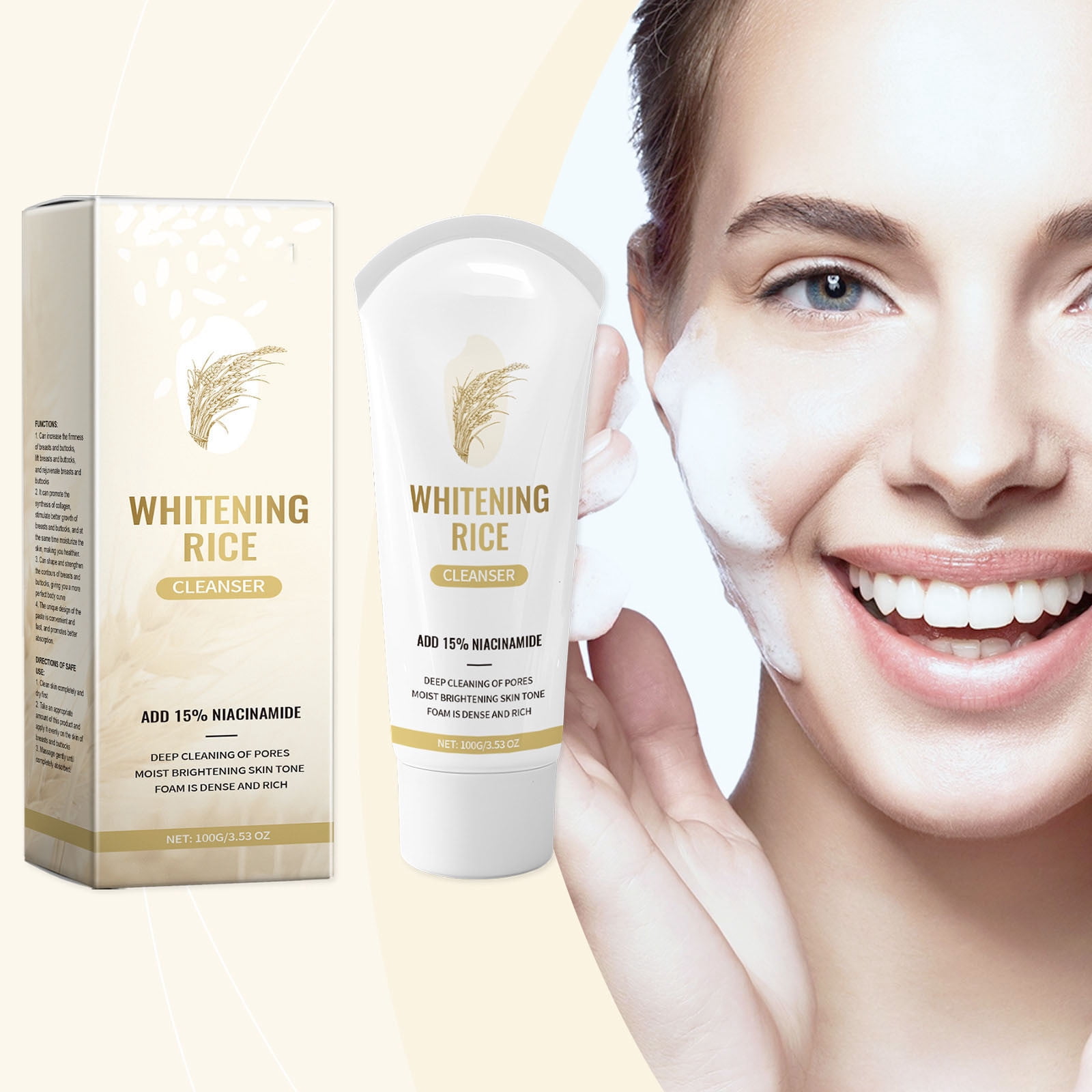White Rice Brightening Facial Cleanser Gently Removes Impurities ...