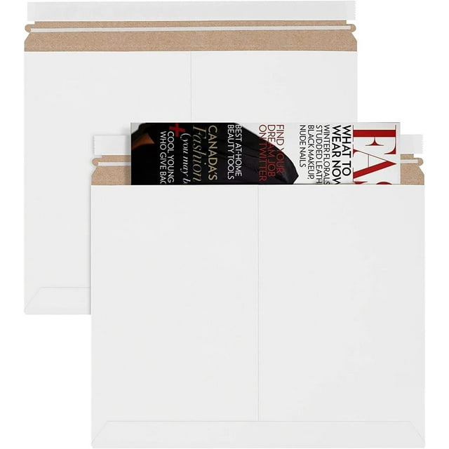 White Rigid Mailers 14 7/8 x 11 7/8 Inches. Pack of 200 Photo Mailer ...