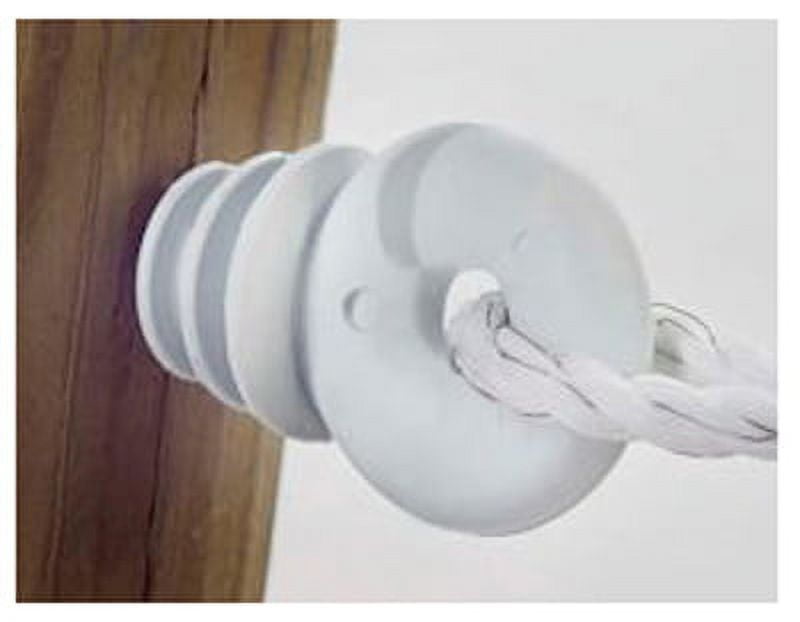 White Ring Insulator For Corners Ends & Line PostsAngled Slot Securely ...