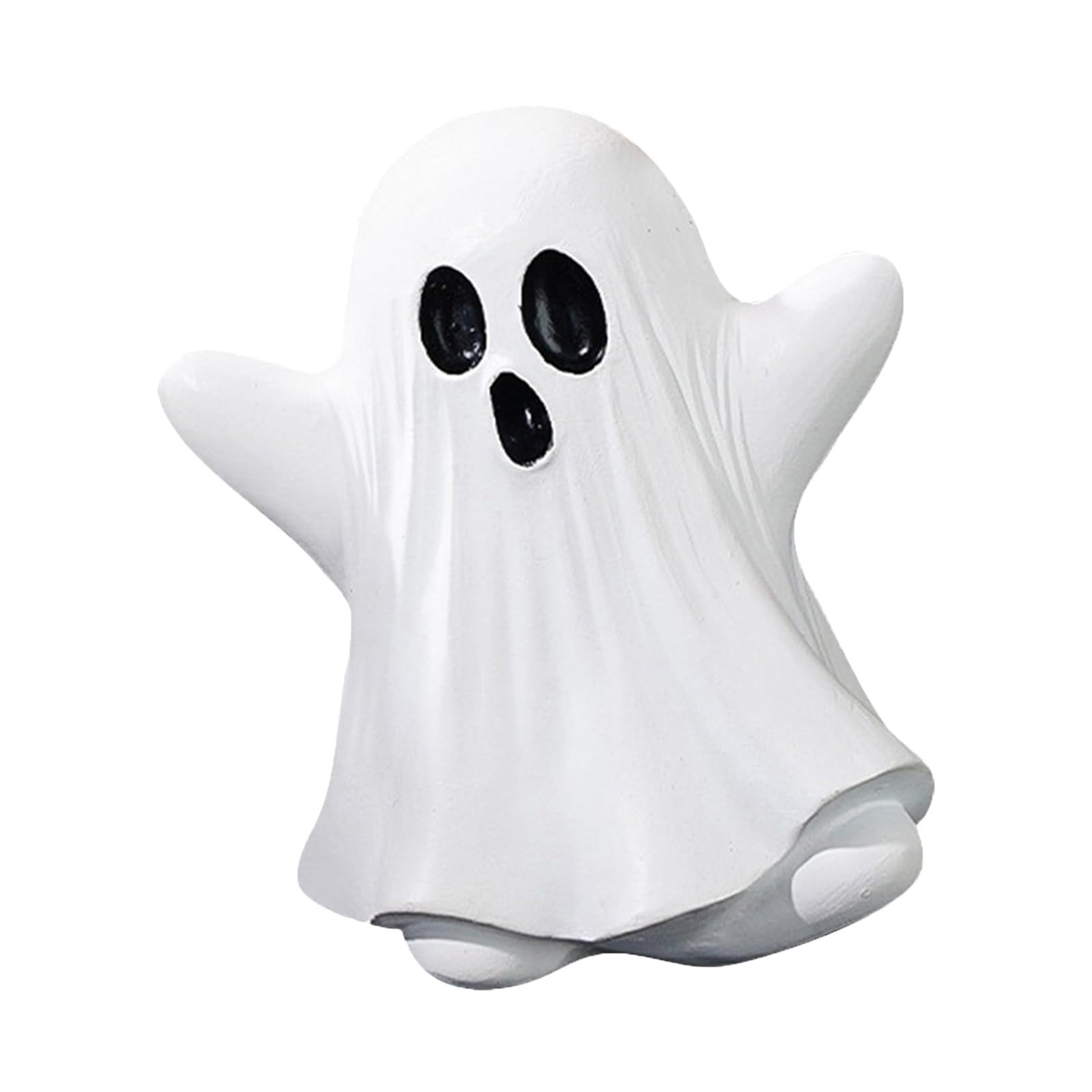 White Robe Ghost Raises Hand, Halloween Figurine Cute Resin Statue ...