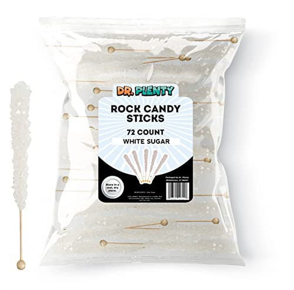 White Rock Candy on a Stick (72 Pack) - BULK Individually Wrapped Pure ...