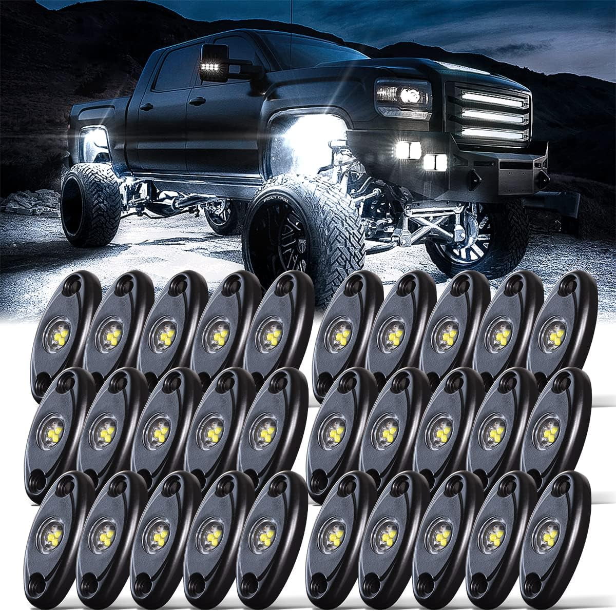 White Rock Lights 30 count High Power Underbody Pure White Rock Lights ...