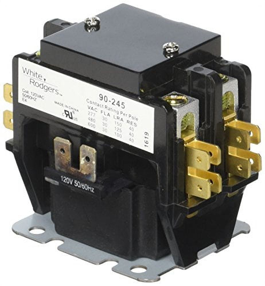 White-Rodgers 2-Pole 30A 120VAC E5 Definite Purpose Contactor 90-245 ...